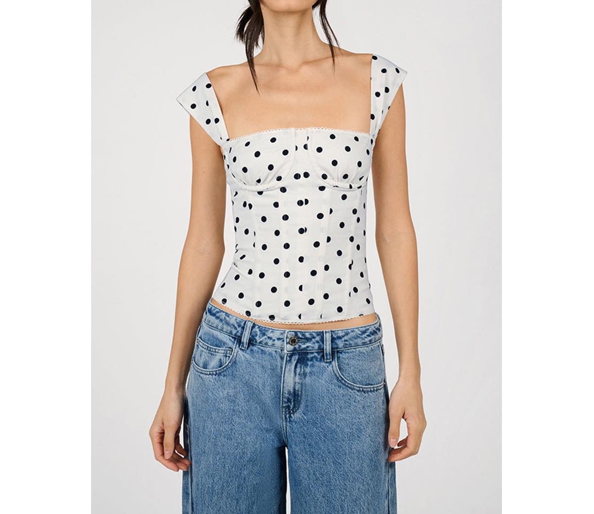 Click here for WeWoreWhat Ruched Cup Corset - White/Black prices