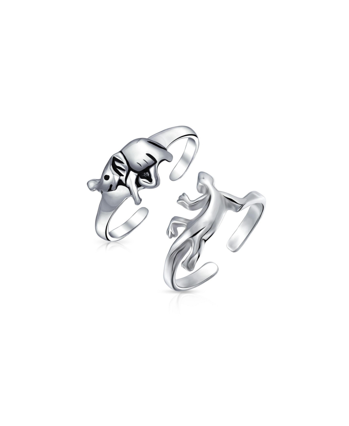 Click here for Bling Jewelry Set of 2 Lucky Elephant & Gecko Liza... prices