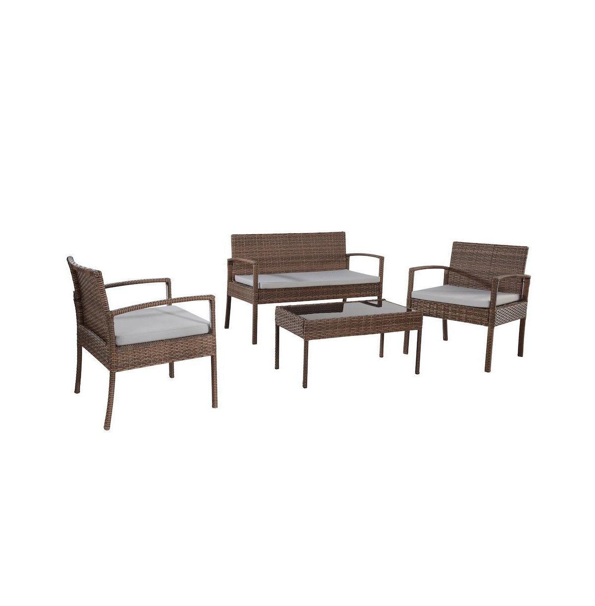 Click here for Jiallo Conversation Set. Dark Brown Wicker With Be... prices