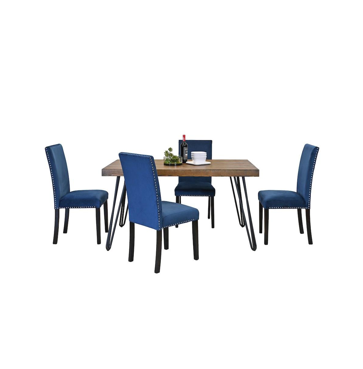 Click here for Roundhill Furniture Ashzo 5-Pc Dining Set  Hairpin... prices
