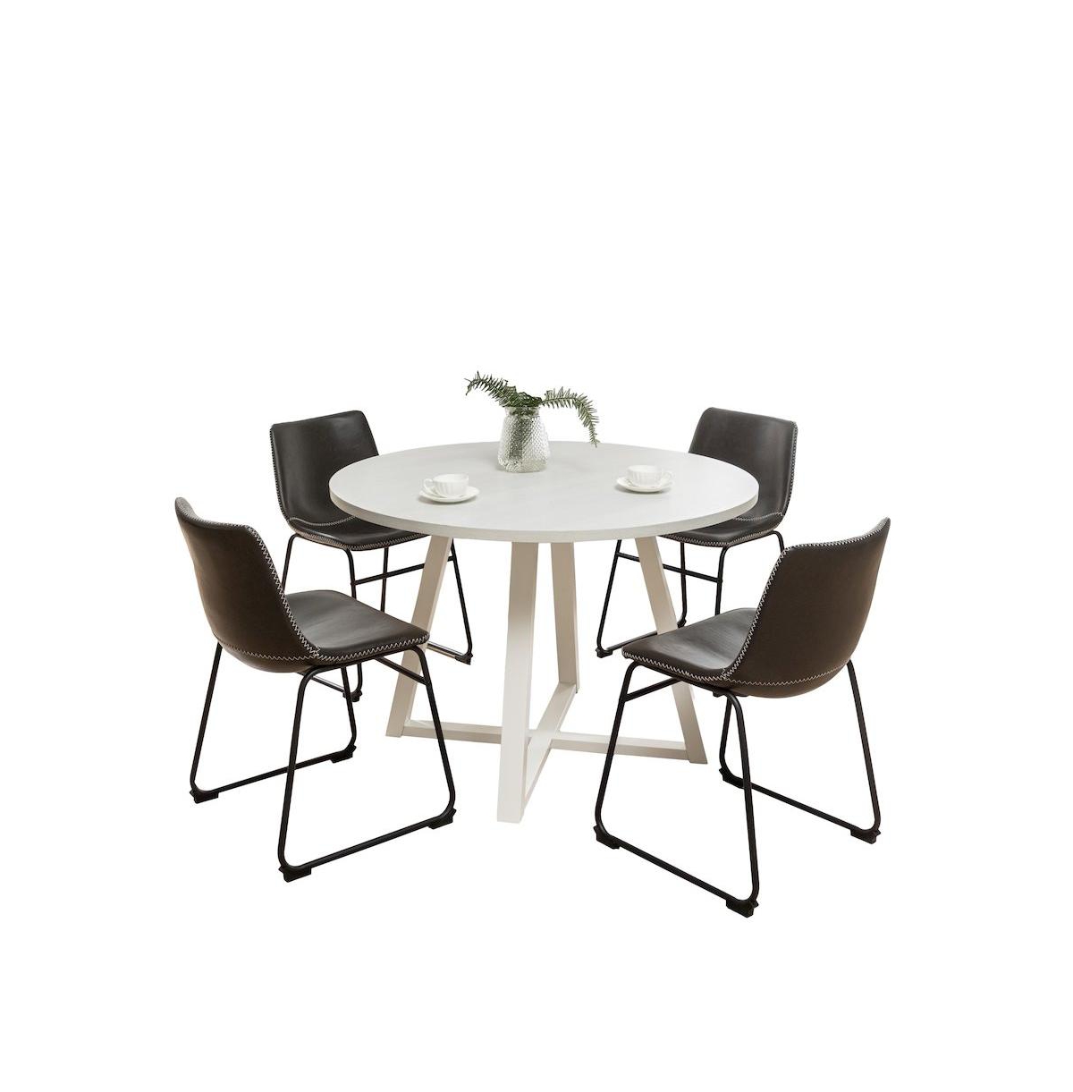 Click here for Roundhill Furniture Varna 5-Pc Round Dining Set  T... prices