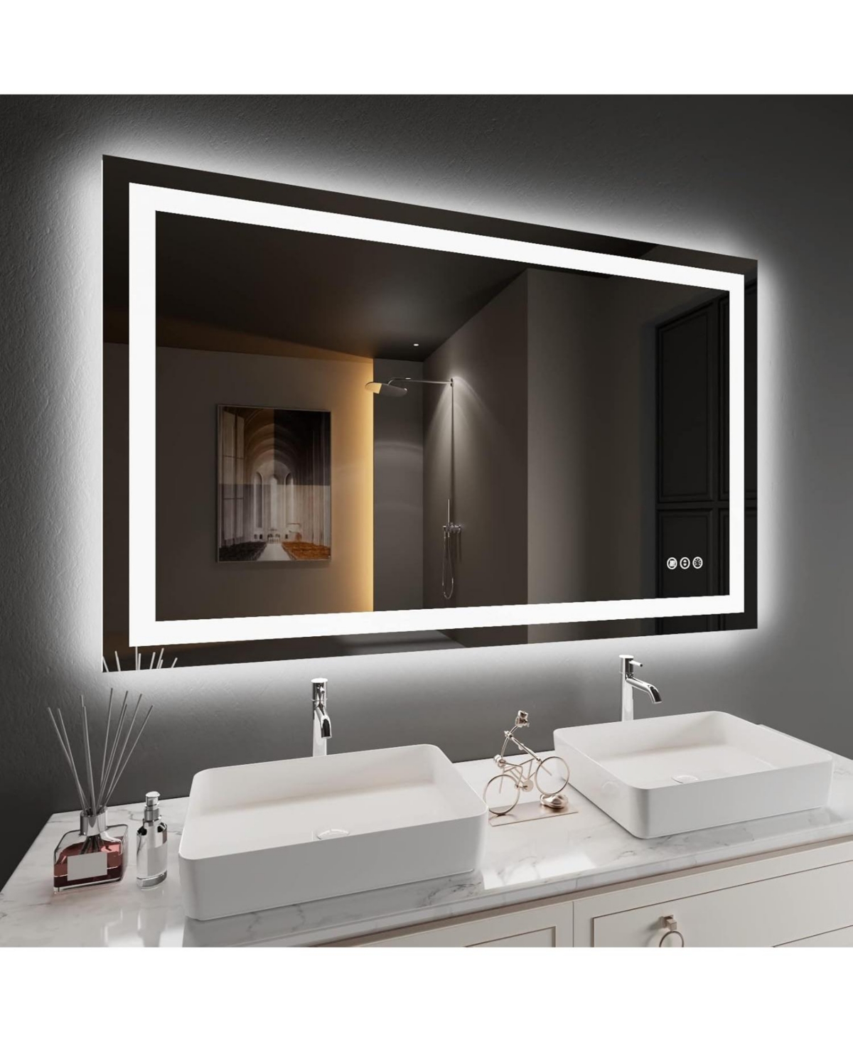 Click here for Amorho Led Bathroom Mirror  57" x 36" wi... prices
