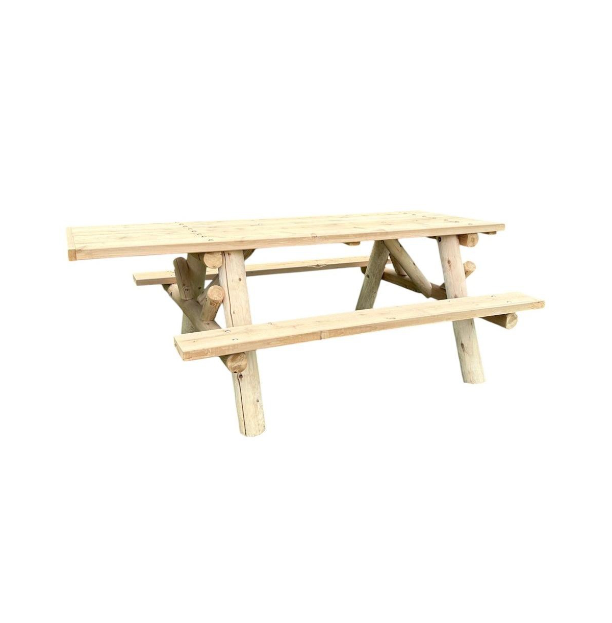 Click here for Contoured Comfort 6 Ada Log Picnic Table Attached... prices