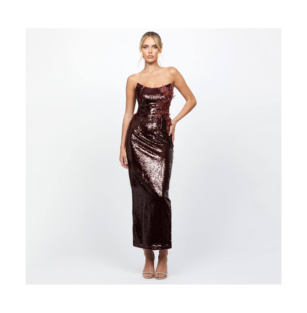 Click here for Bariano Edith Scoop Strapless Midaxi - Maroon red prices