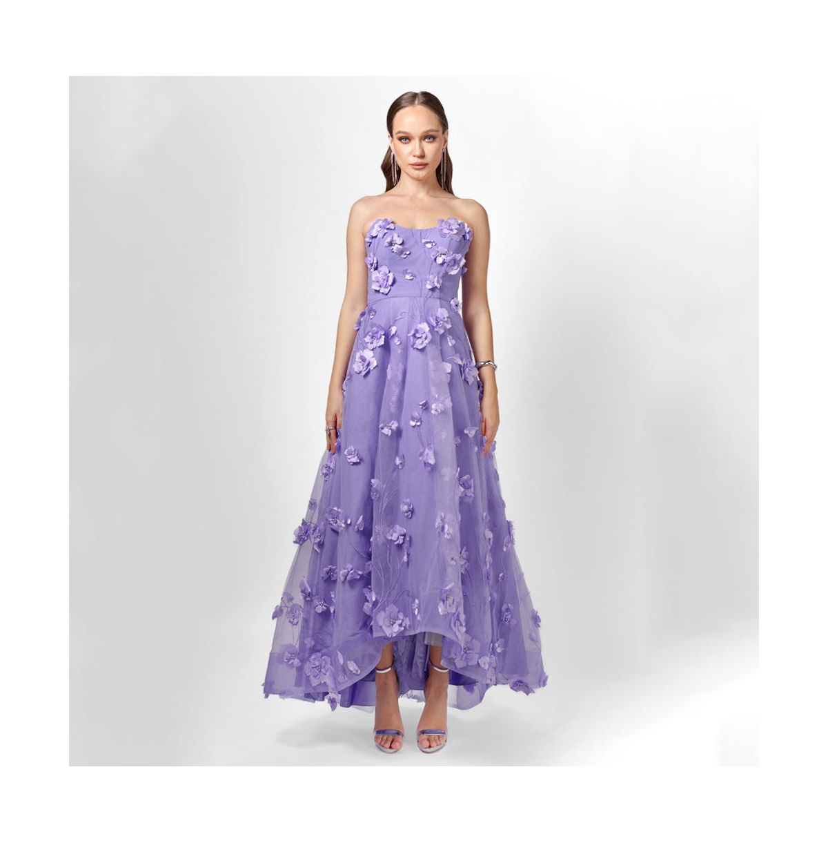 Click here for Bariano Womens Ila Strapless Hi Lo Gown - Lilac prices