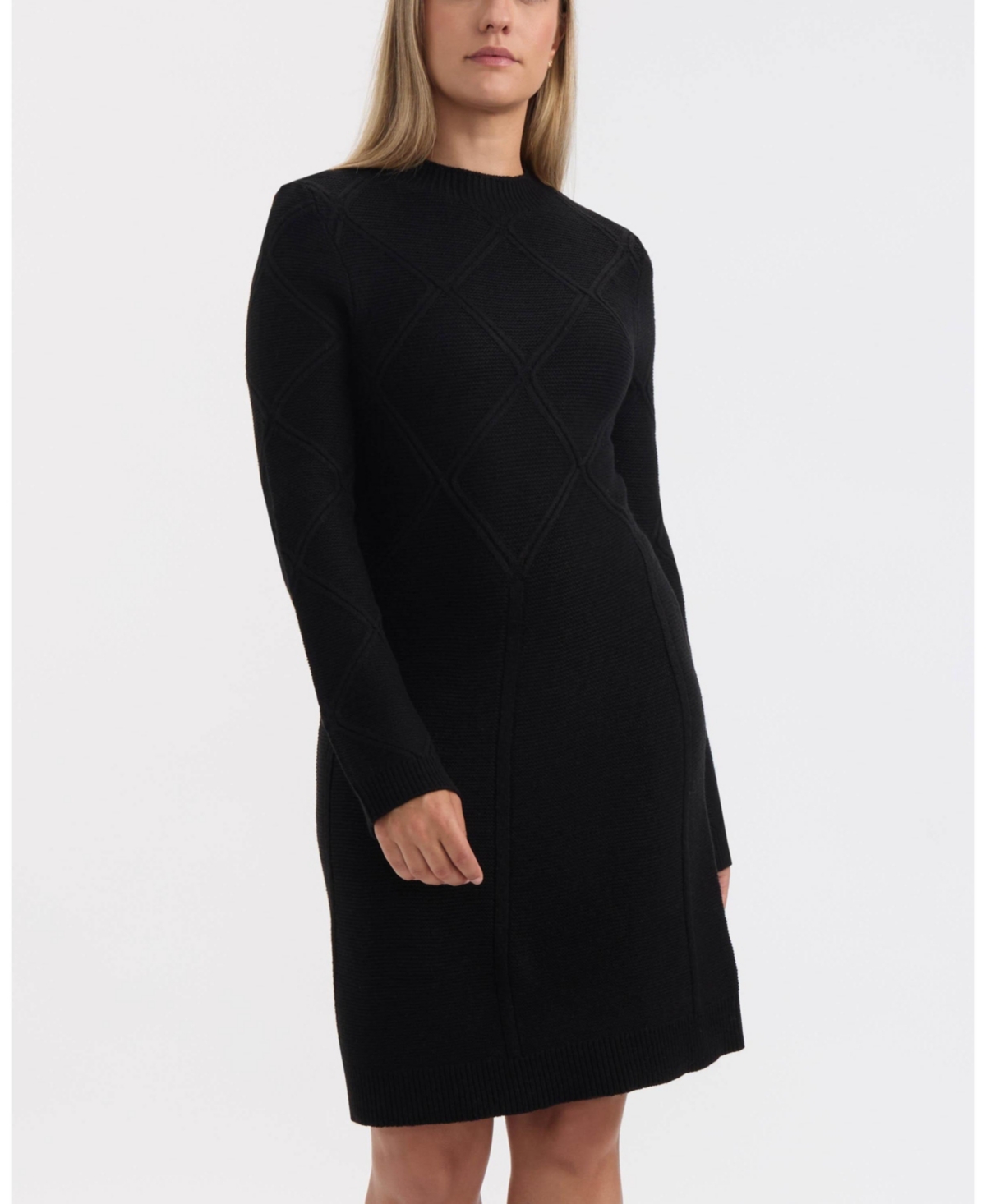 Click here for Ellen Tracy Womens Mock Neck Long Sleeve Flared Dr... prices