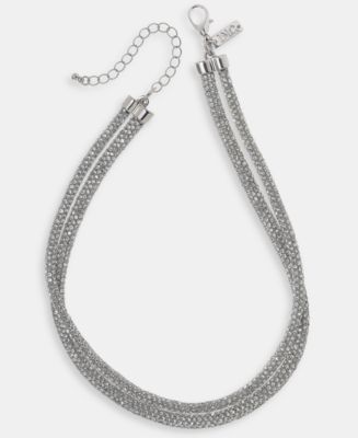 I.N.C. International Concepts Rhinestone Layered Collar Necklace, 15-3/ ...