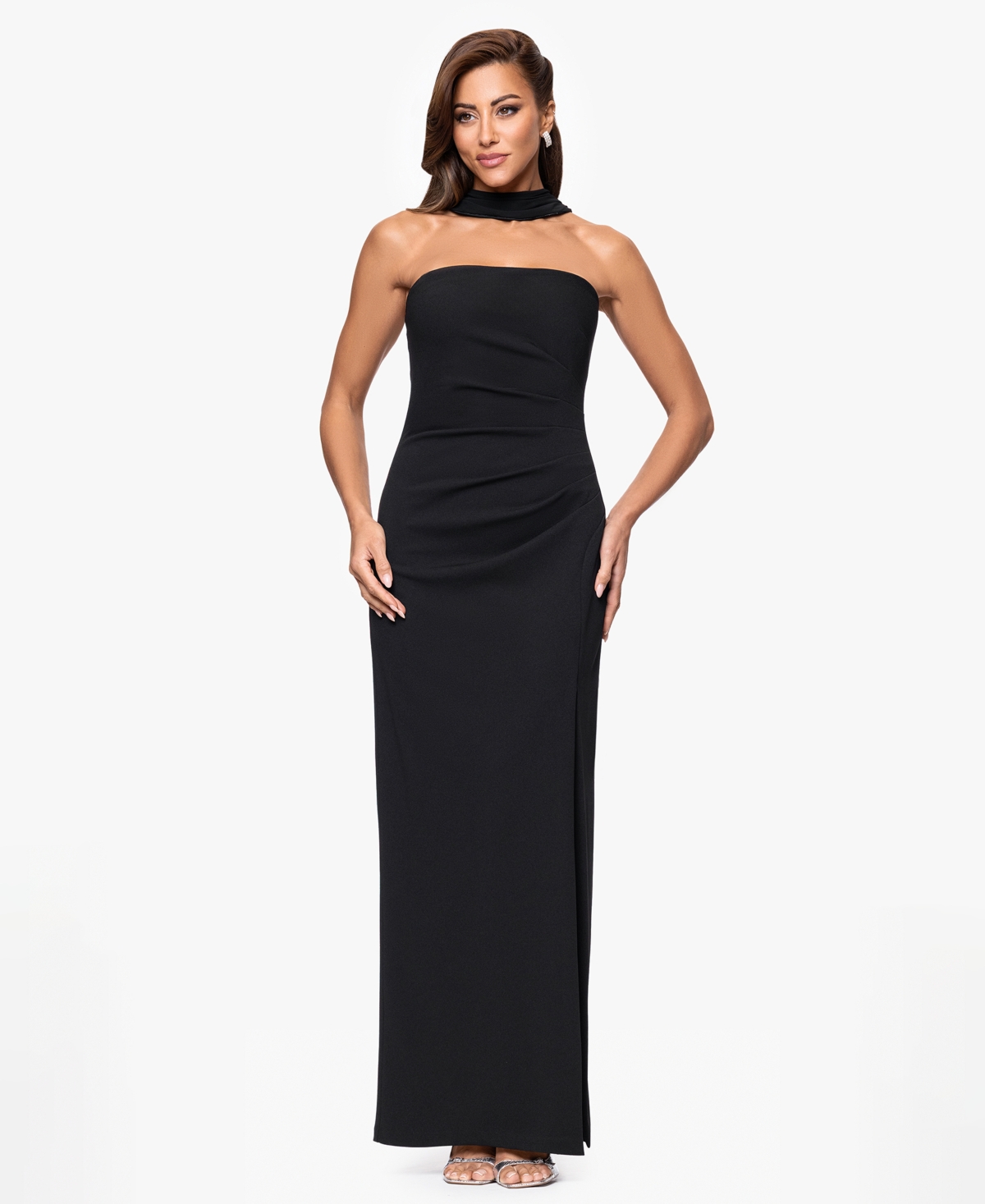 Click here for Xscape Womens Strapless Long Dress - Black prices