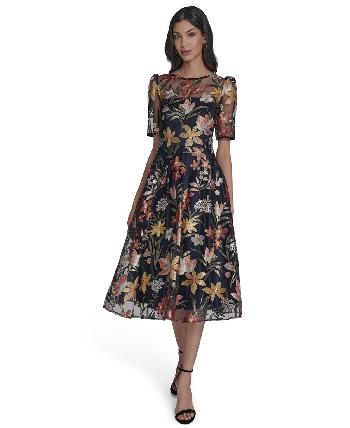 Click here for Eliza J Womens Boat Neck Short Sleeve Dress - Navy... prices