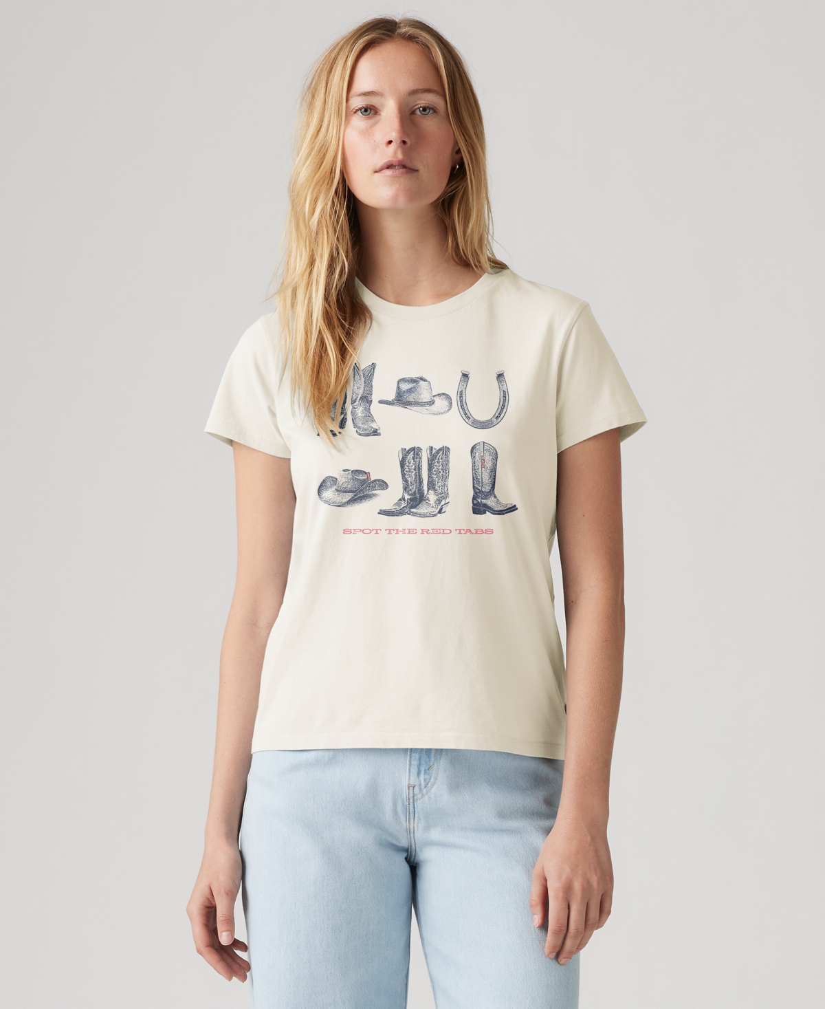 Click here for Levis Womens Perfect Graphic Logo Cotton T-shirt -... prices