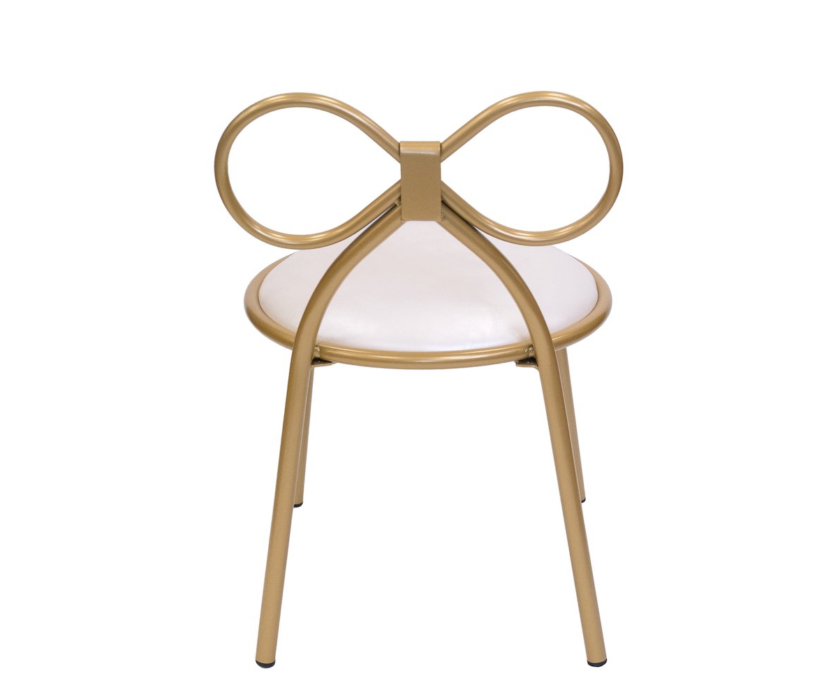 Click here for Csp Set Of 4 Metal Kids Bow Chair With Gold Vinyl... prices