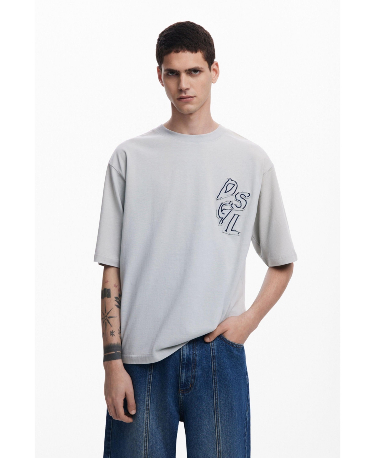 Click here for Desigual Mens Denim T-shirt Mickey Mouse - Black prices