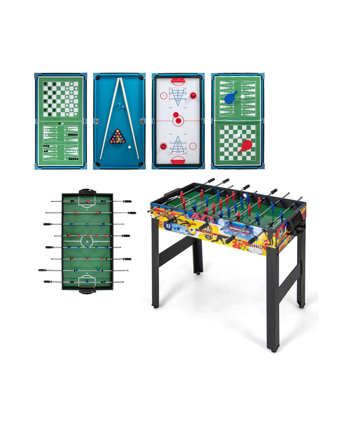 Click here for Akiudex 12 in 1 Multi Game Table with Foosball Bil... prices