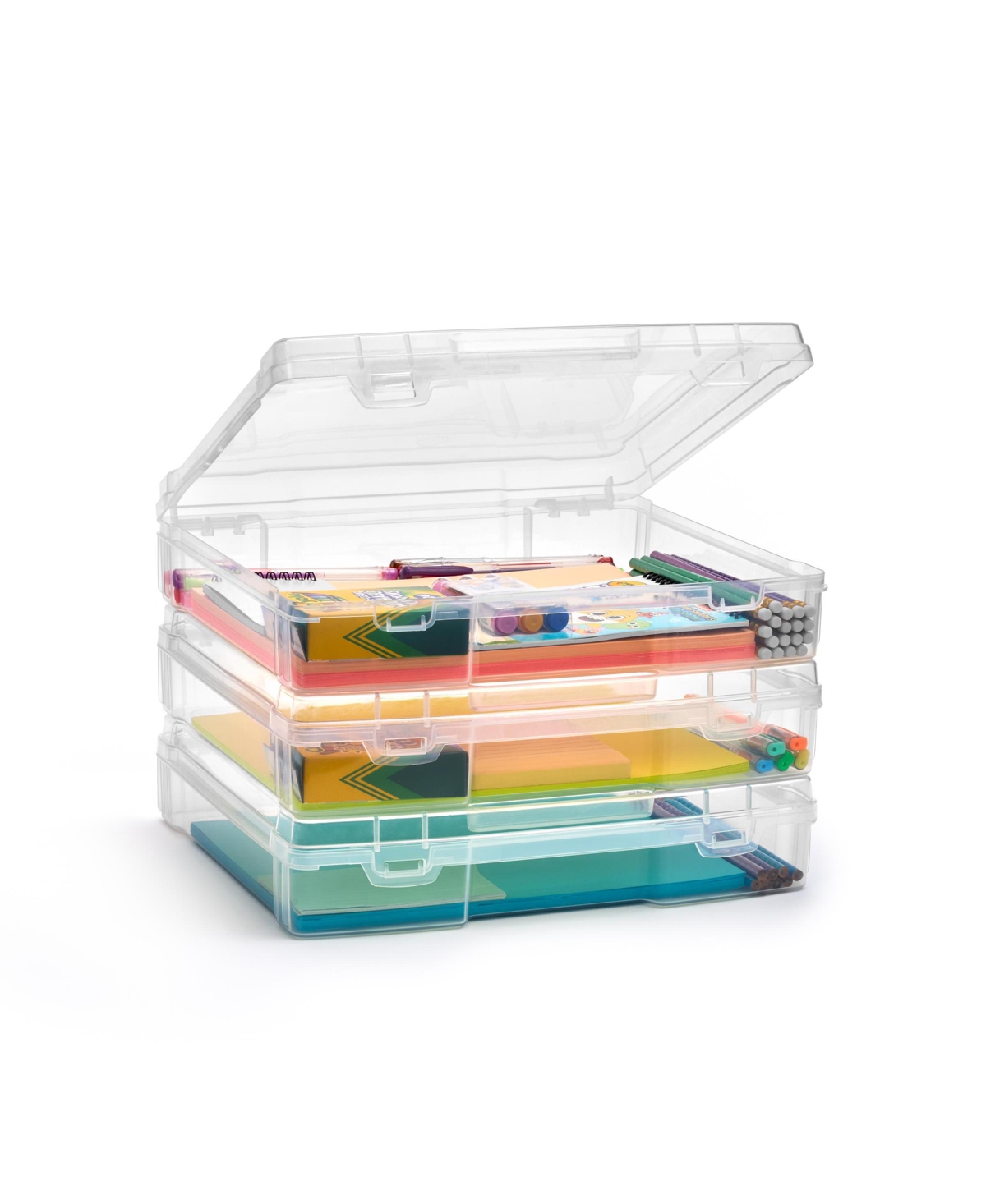 Click here for Sorbus Set of 3 Clear Stackable Portable Project C... prices