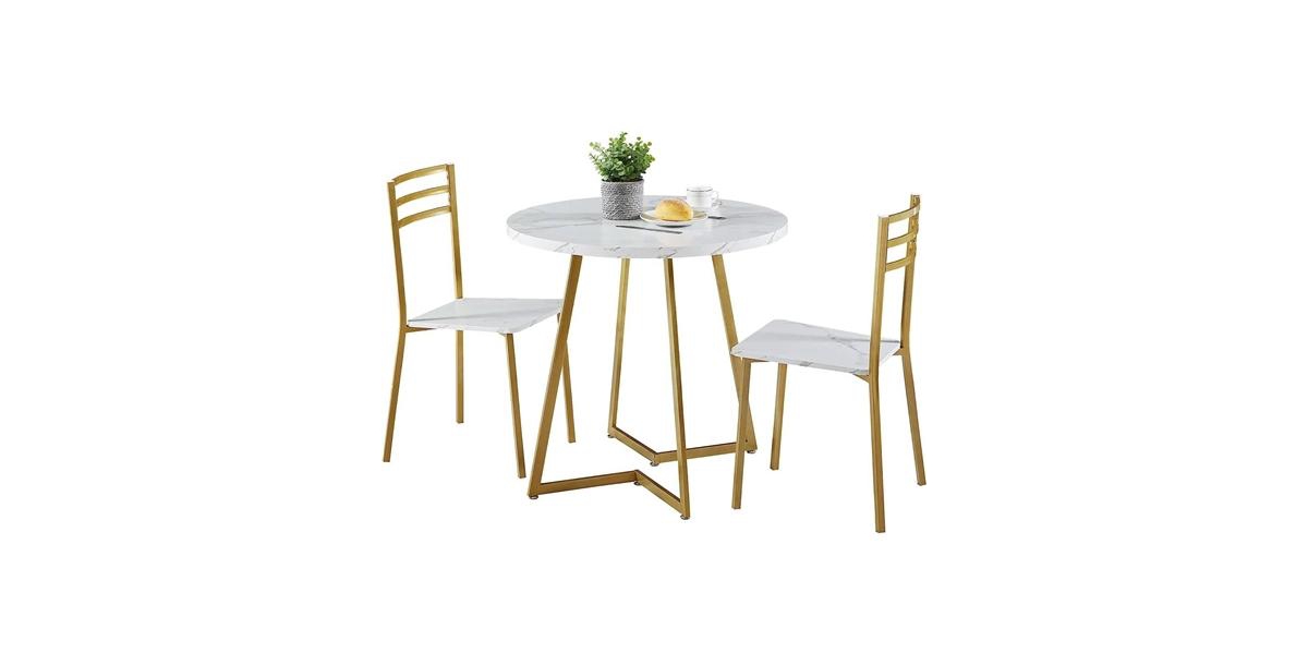 Click here for Slickblue Modern 3-Piece Dining Set with Round Woo... prices