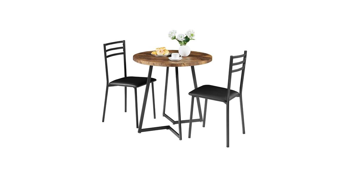 Click here for Slickblue Modern 3-Piece Dining Set with Round Woo... prices