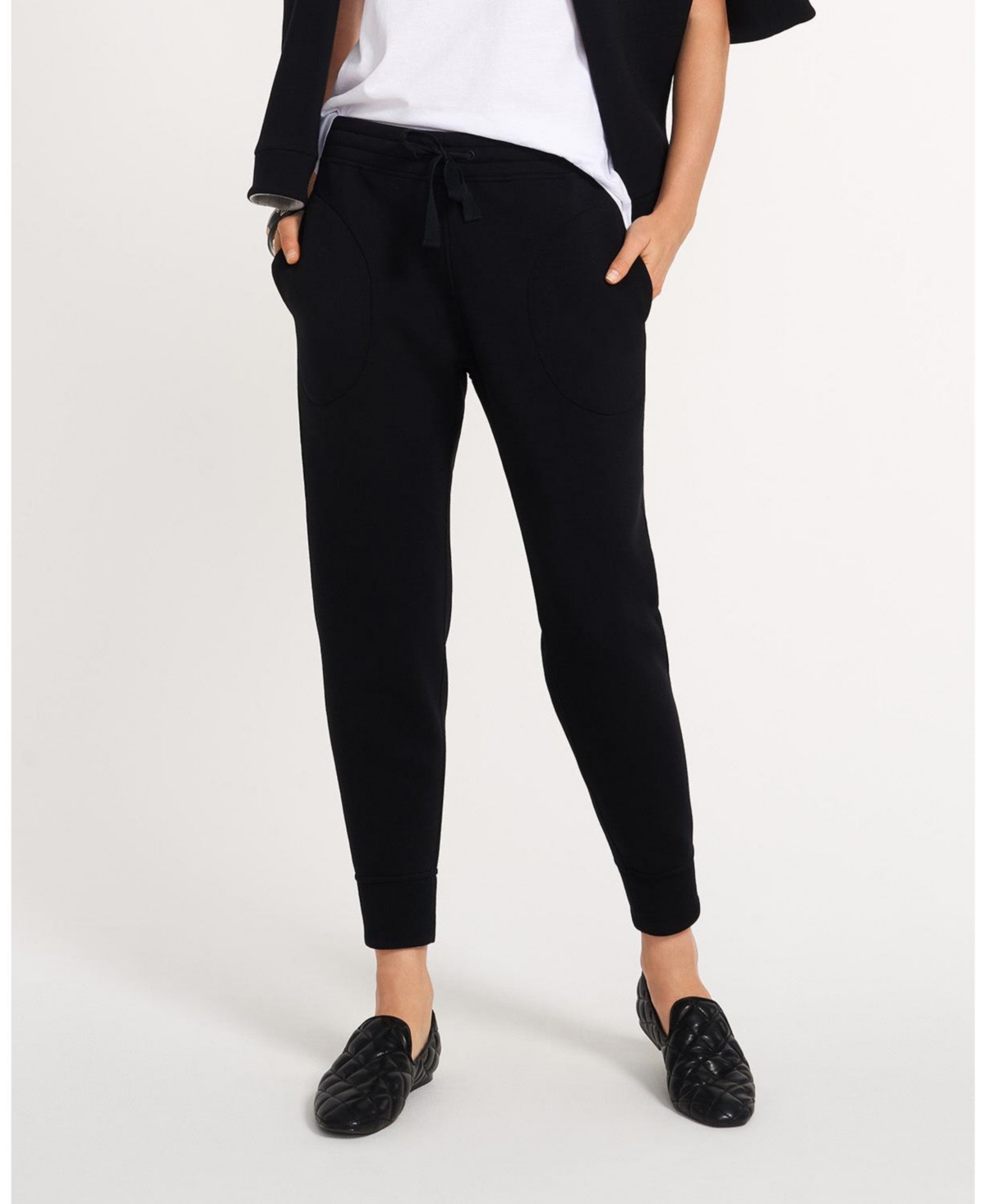 Click here for Ansea Womens The Reversible Sweatpant - Black/ gre... prices