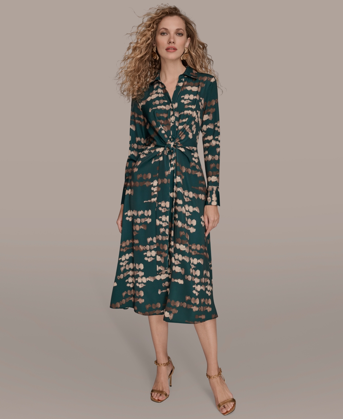 Click here for Donna Karan New York Womens Satin A-Line Midi Dres... prices