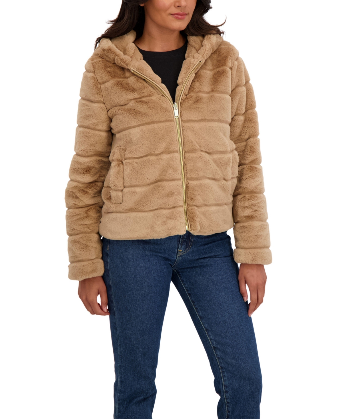 Click here for Sebby Collection Womens Hooded Grooved Short Faux... prices