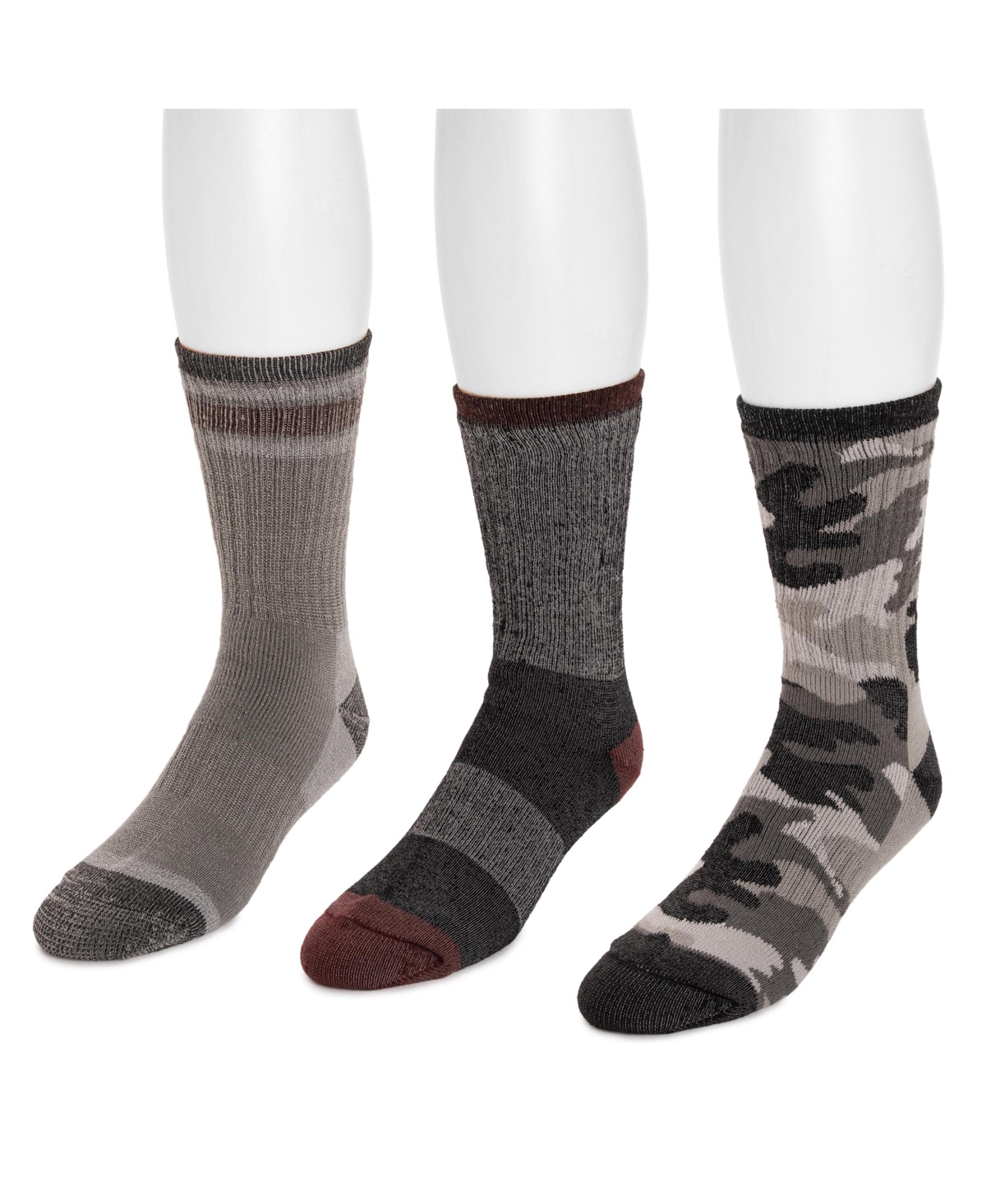 Click here for Muk Luks Mens Crew Hike Heat Retainer Socks (3 Pac... prices