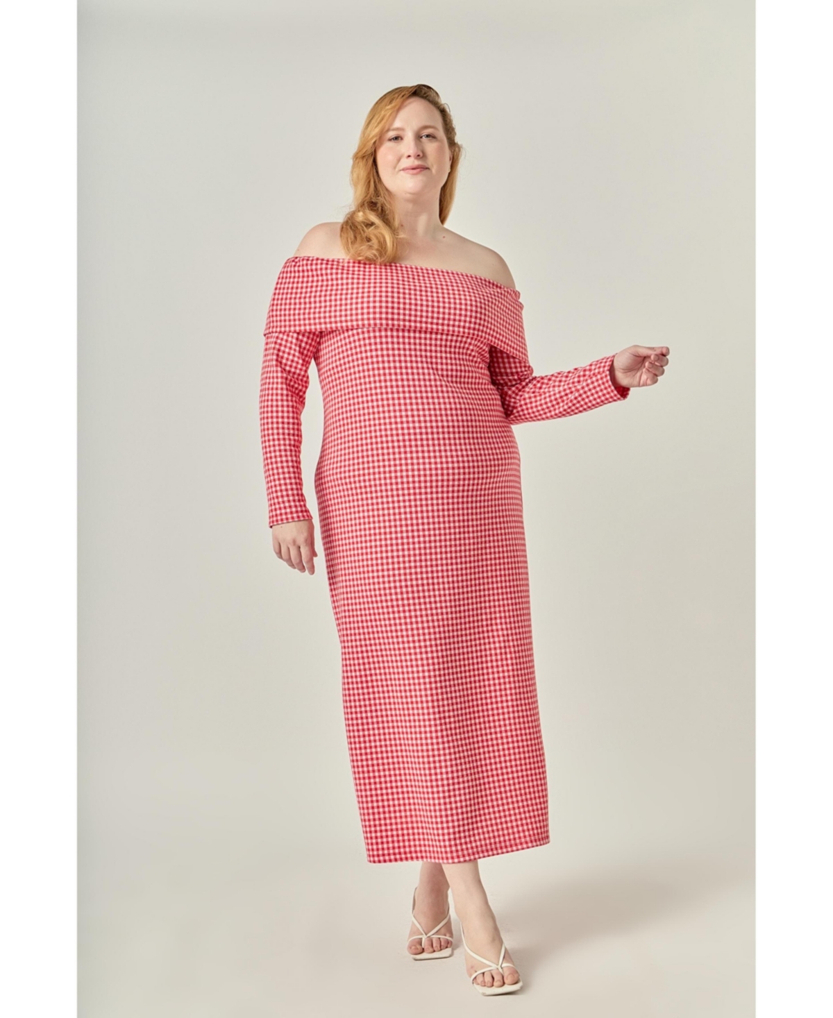 Click here for English Factory Womens Gingham Off The Shoulder Mi... prices