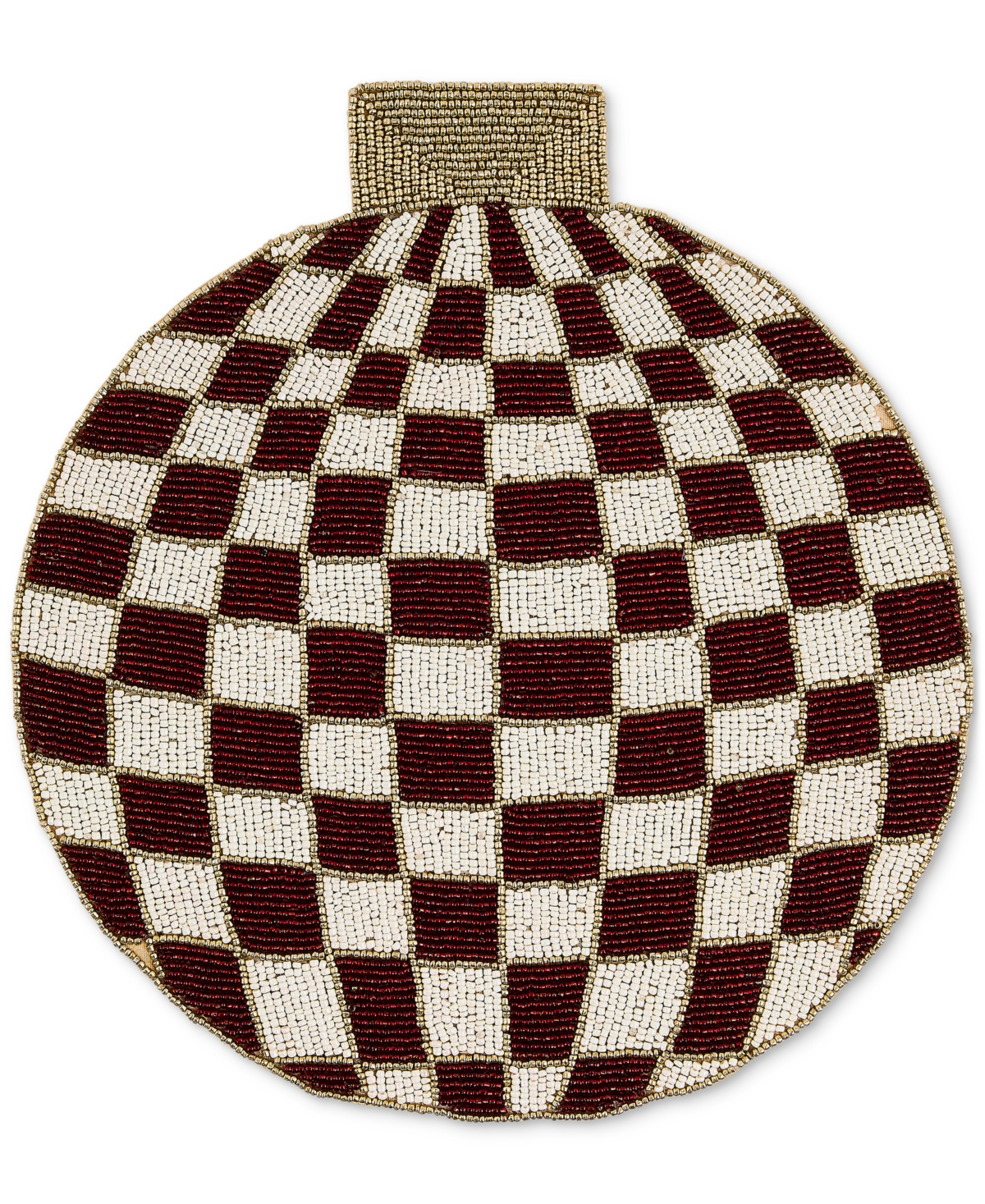 Click here for MacKenzie-Childs Red Check Ornament Beaded Placema... prices