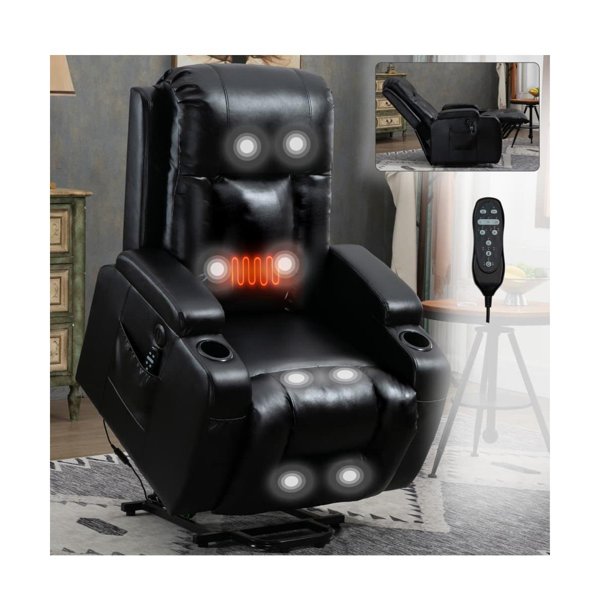 Click here for Maison Boucle Faux Leather Power Lift Recliner Cha... prices