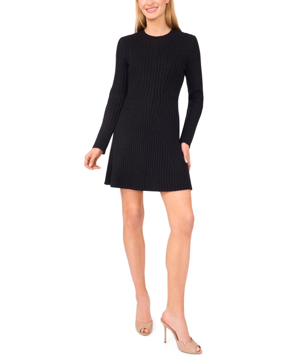 Click here for CeCe Womens Long Sleeve Ribbed Sweater Dress - Ric... prices
