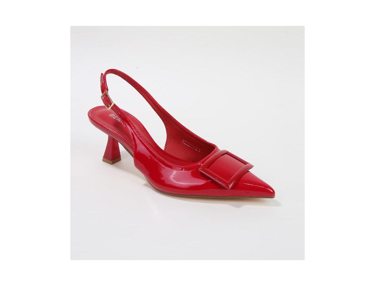 Click here for Berness Celestine Kitten Heel Slingbacks - Red prices