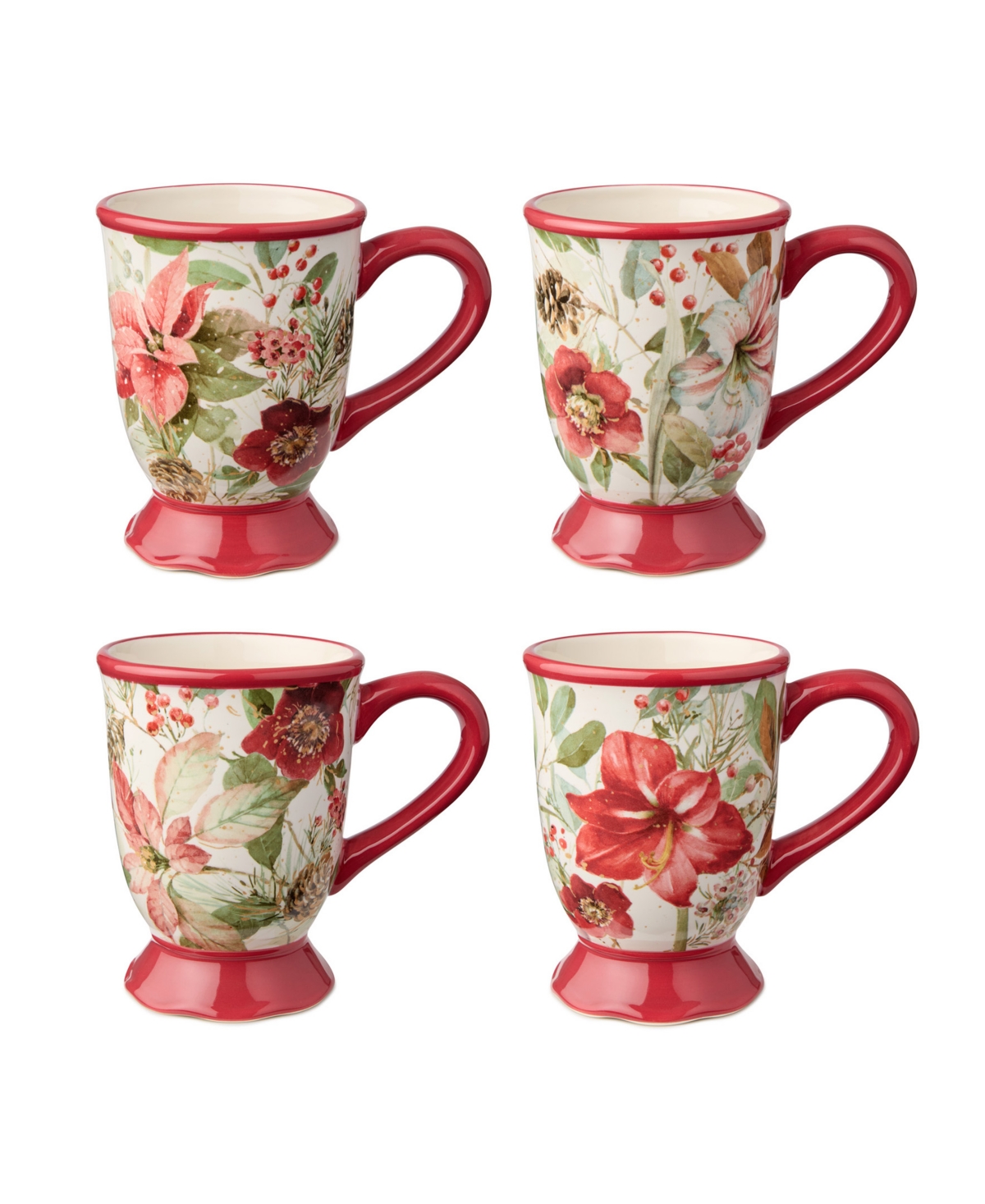Click here for Certified International Winter Blooms Mugs  Set of... prices