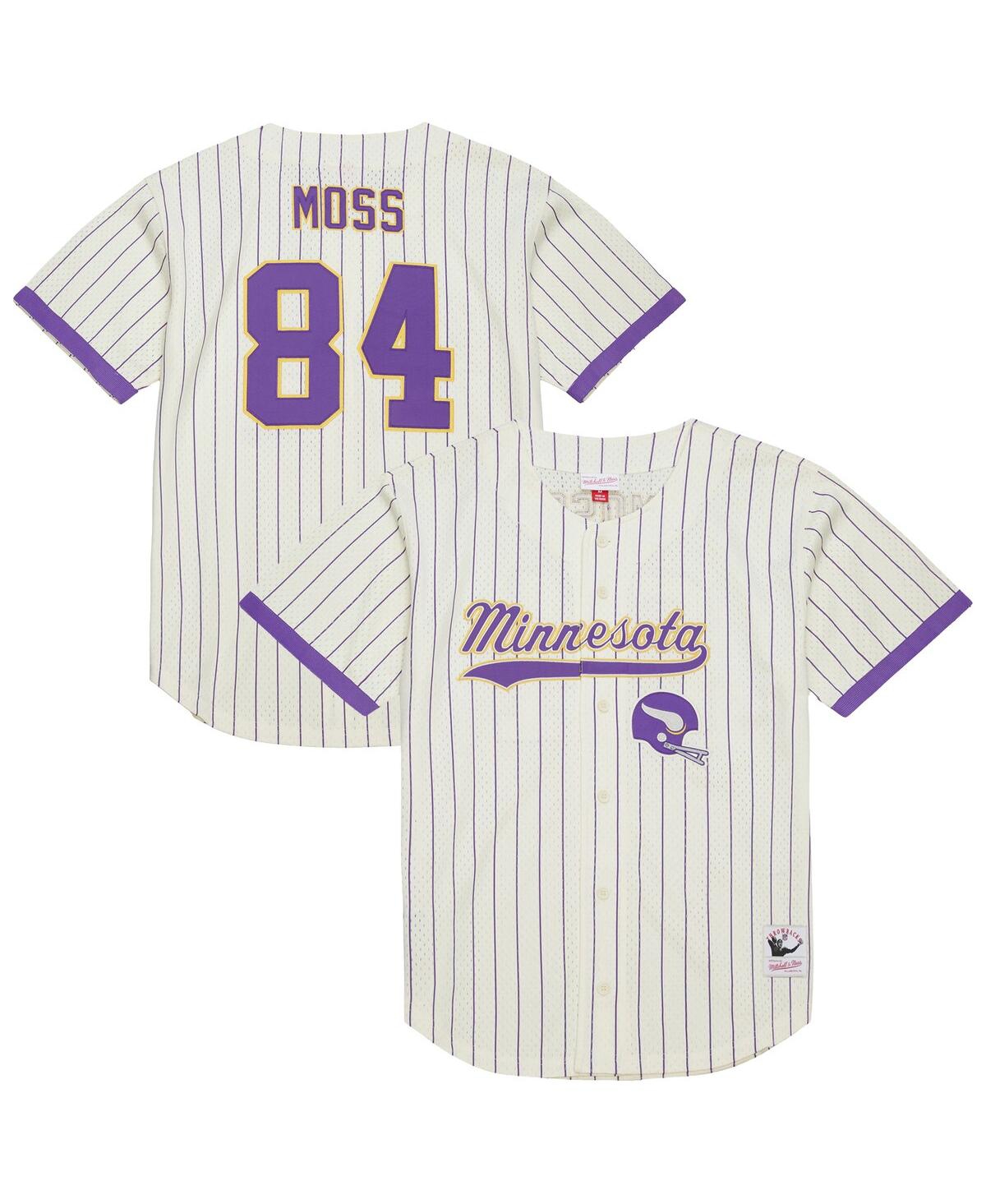 Click here for Mitchell & Ness Mens Randy Moss Cream Minnesota Vi... prices
