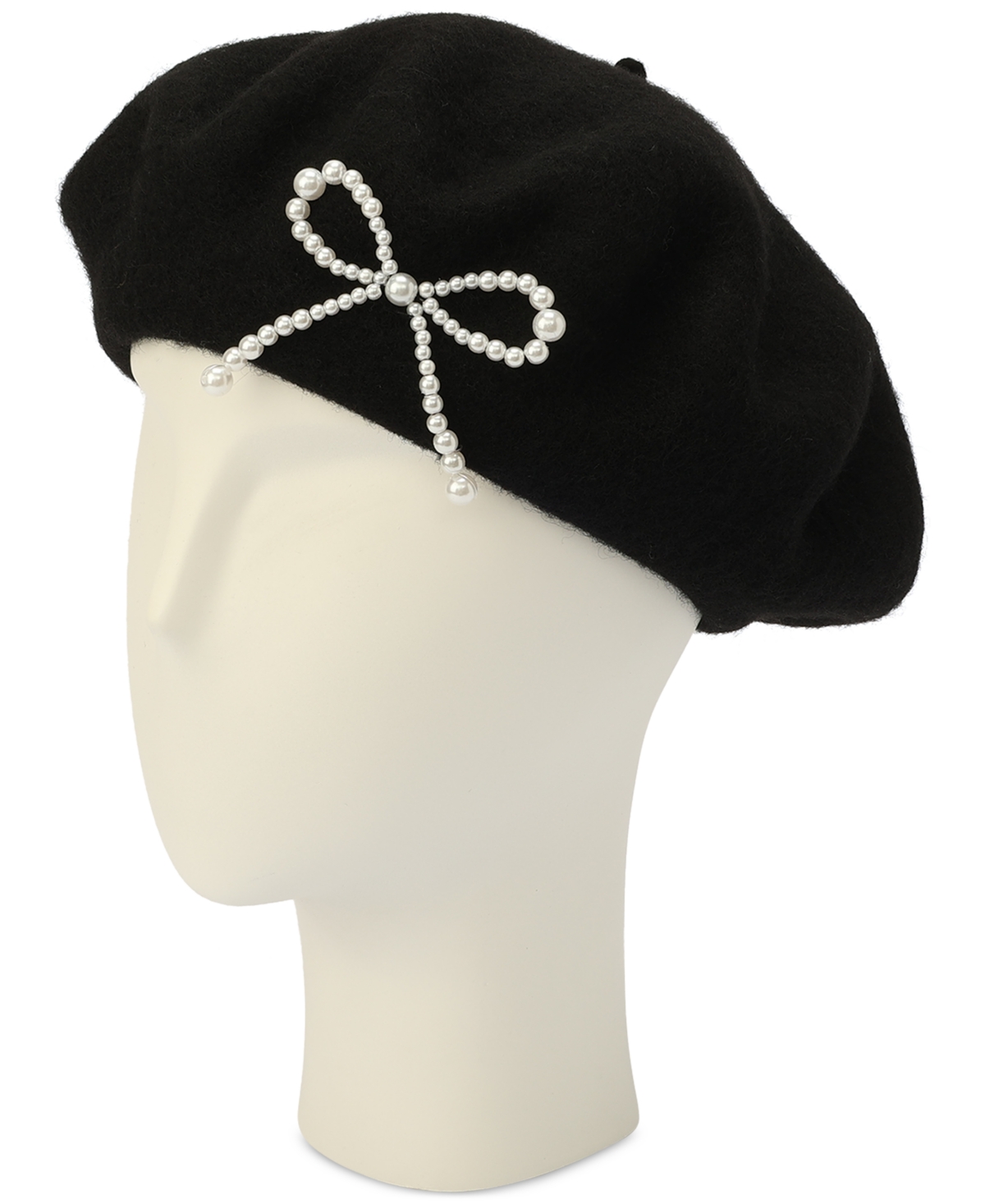 Click here for kate spade new york Pearl Bow Felt Beret - Black prices