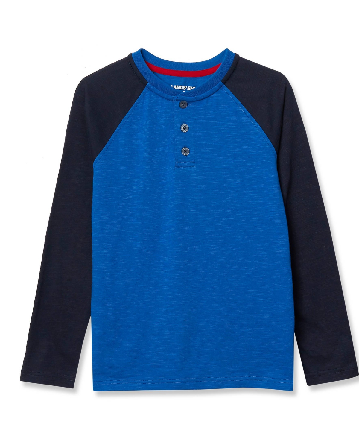 Click here for Lands End Boys Henley Shirt - Cobalt/classic navy prices
