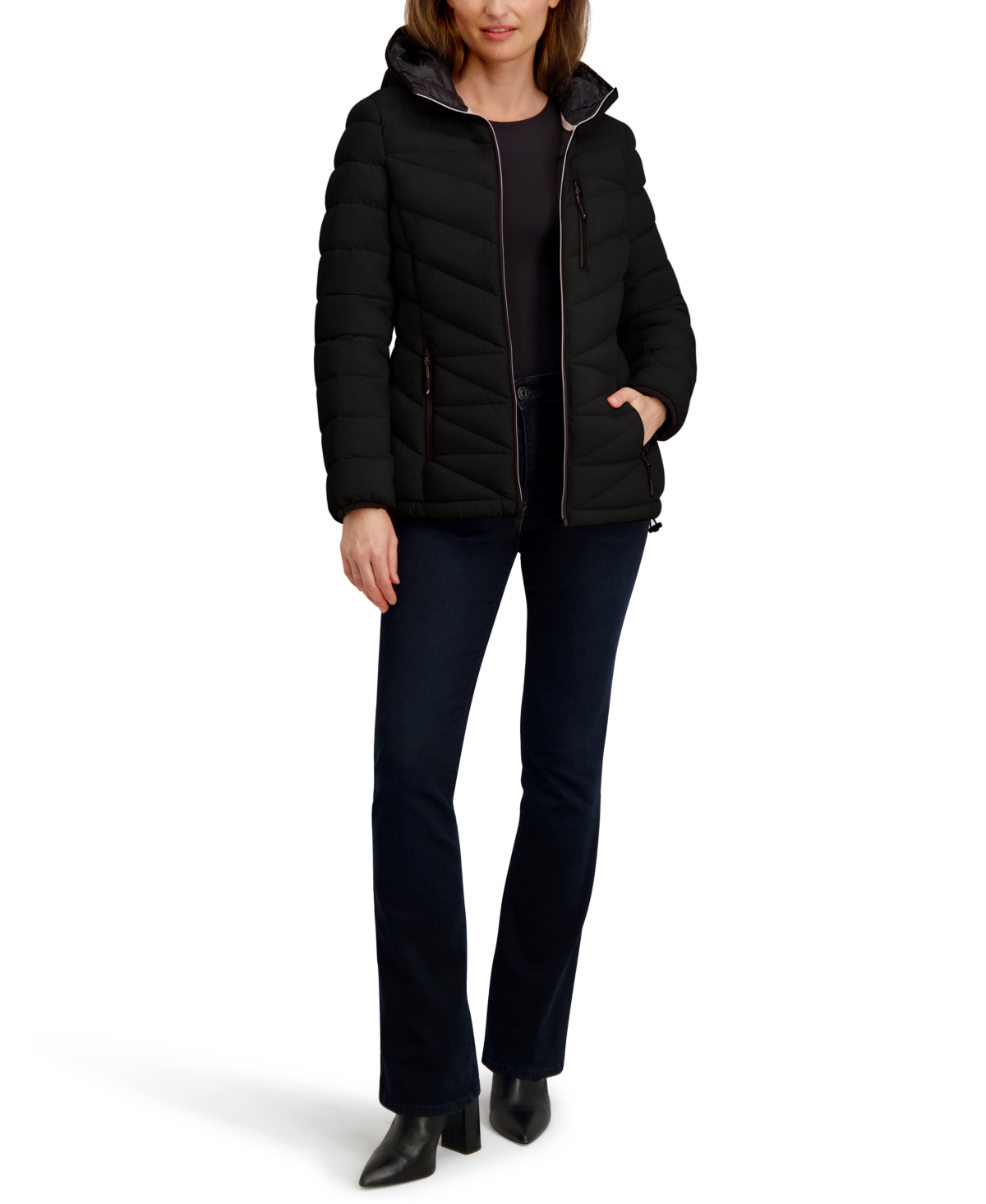 Click here for Nautica Womens Hooded Zip-Front Puffer Coat - Blac... prices