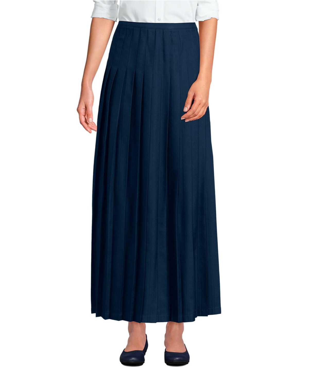 Click here for Lands End Big Girls Solid Pleated Skirt Ankle Leng... prices