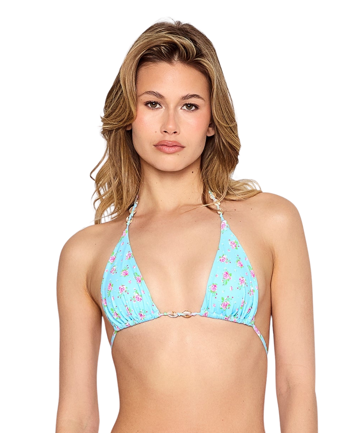 Click here for Beach Bunny Swimwear Womens Shell-Link Triangle Bi... prices