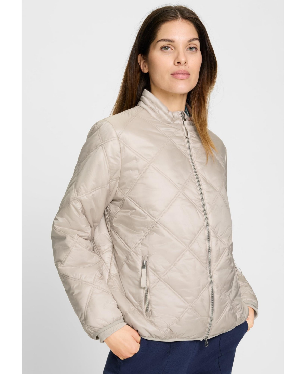 Click here for Olsen Diamond Quilted Jacket - Caffe latte prices
