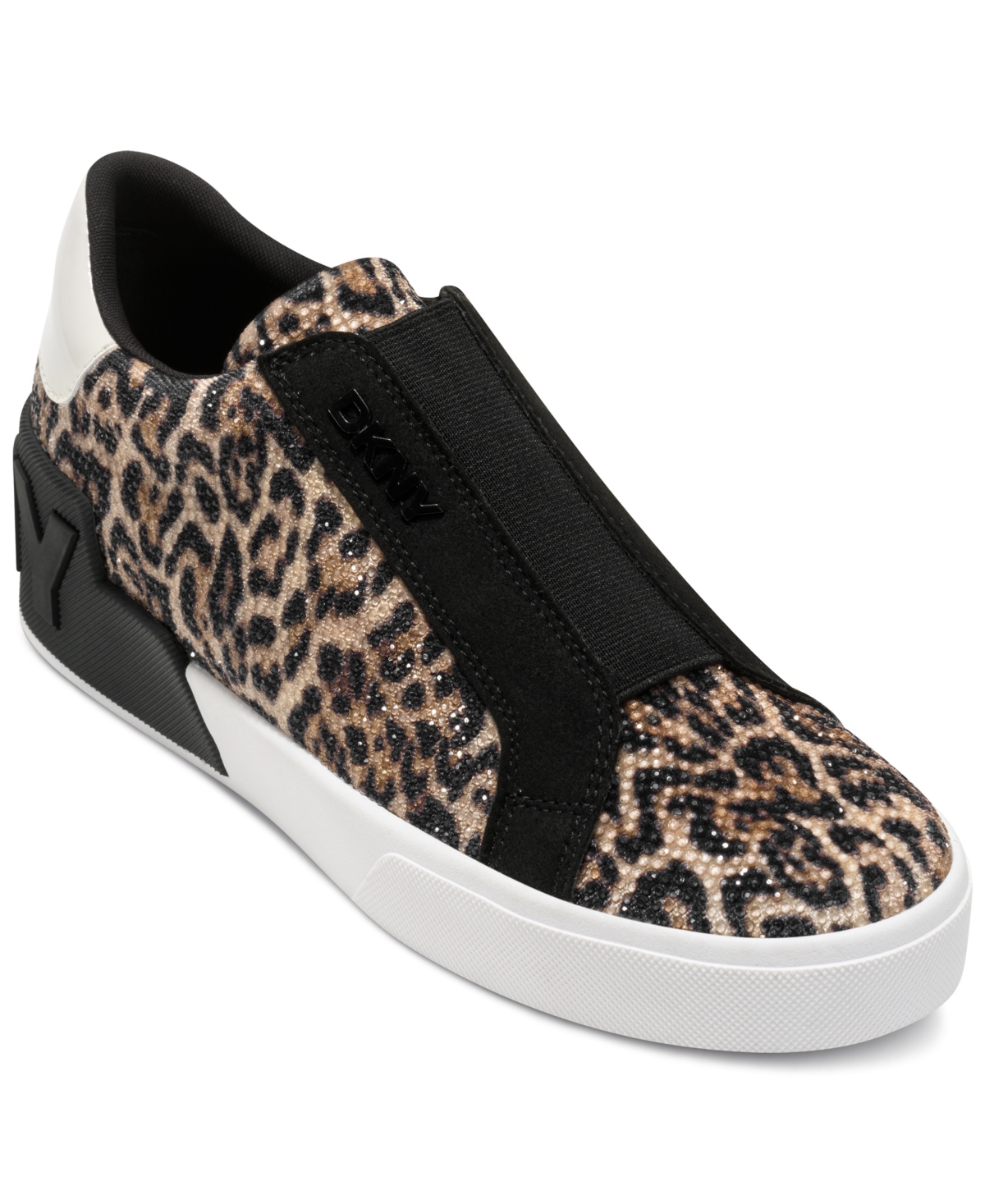 Click here for Dkny Womens Mindi Slip On Sneakers - Natural/Black prices