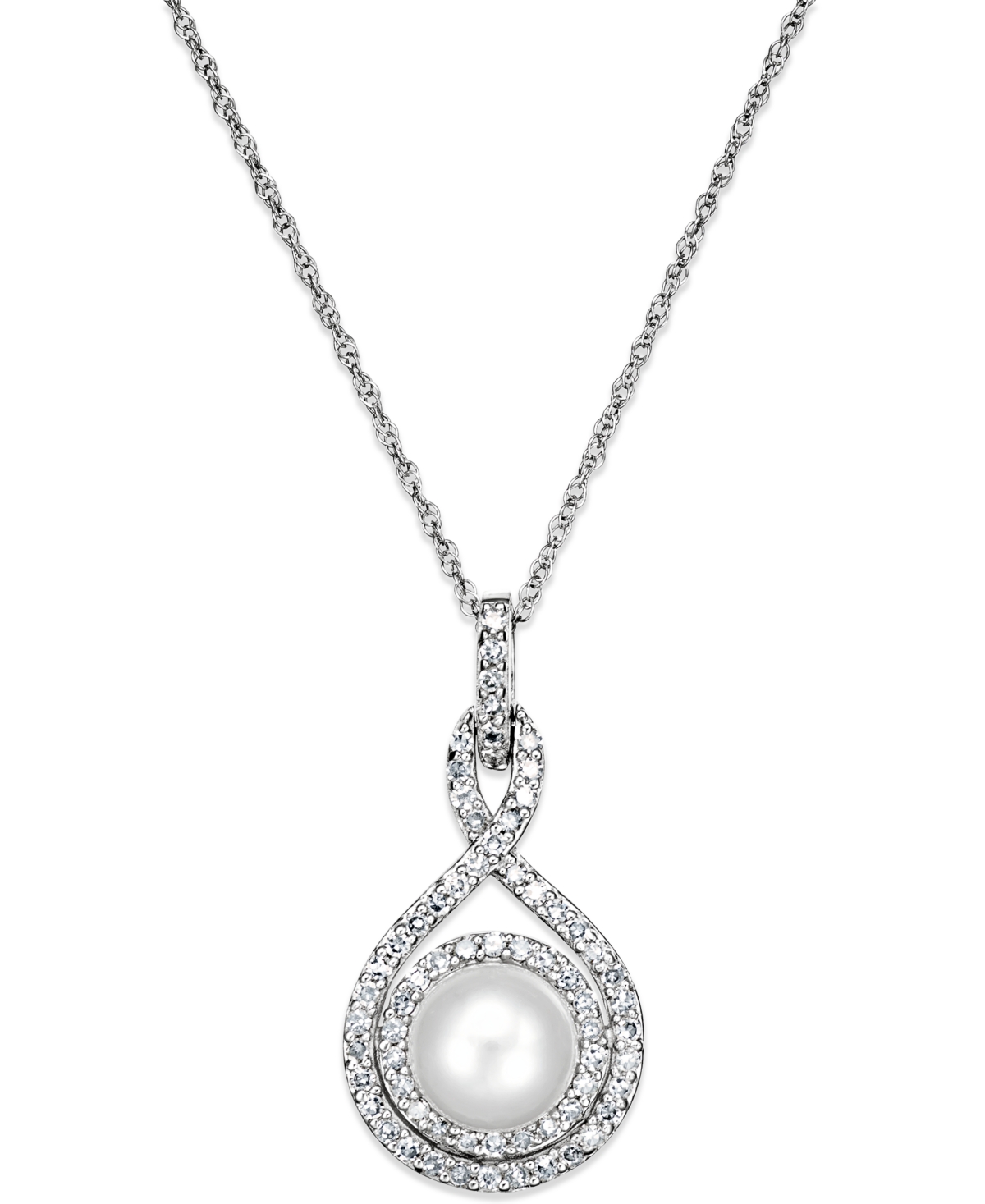 Click here for White Cultured Pearl (6-1/2mm) and Diamond (1/4 ct... prices