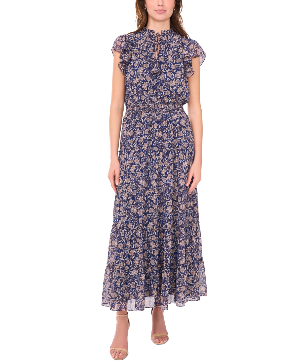 Click here for Msk Womens Short Sleeve Smocked Waist Tiered Maxi... prices