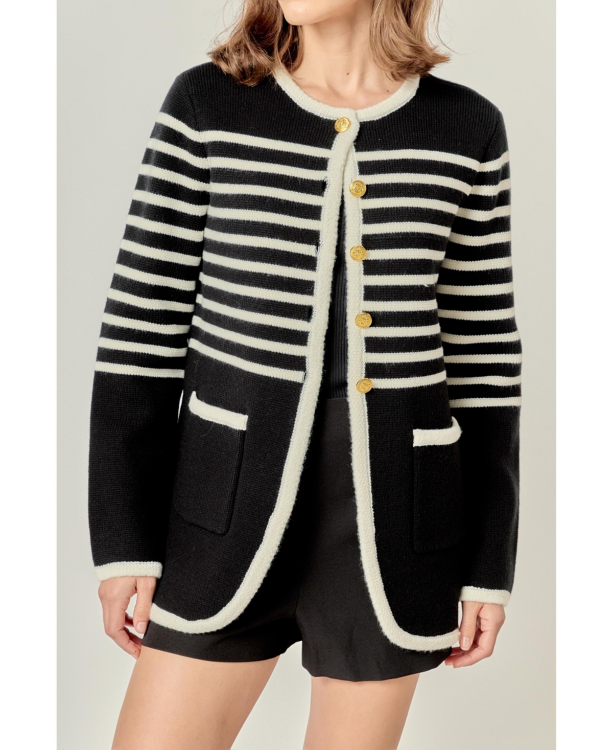 Click here for English Factory Womens Knit Striped Sweater Cardig... prices