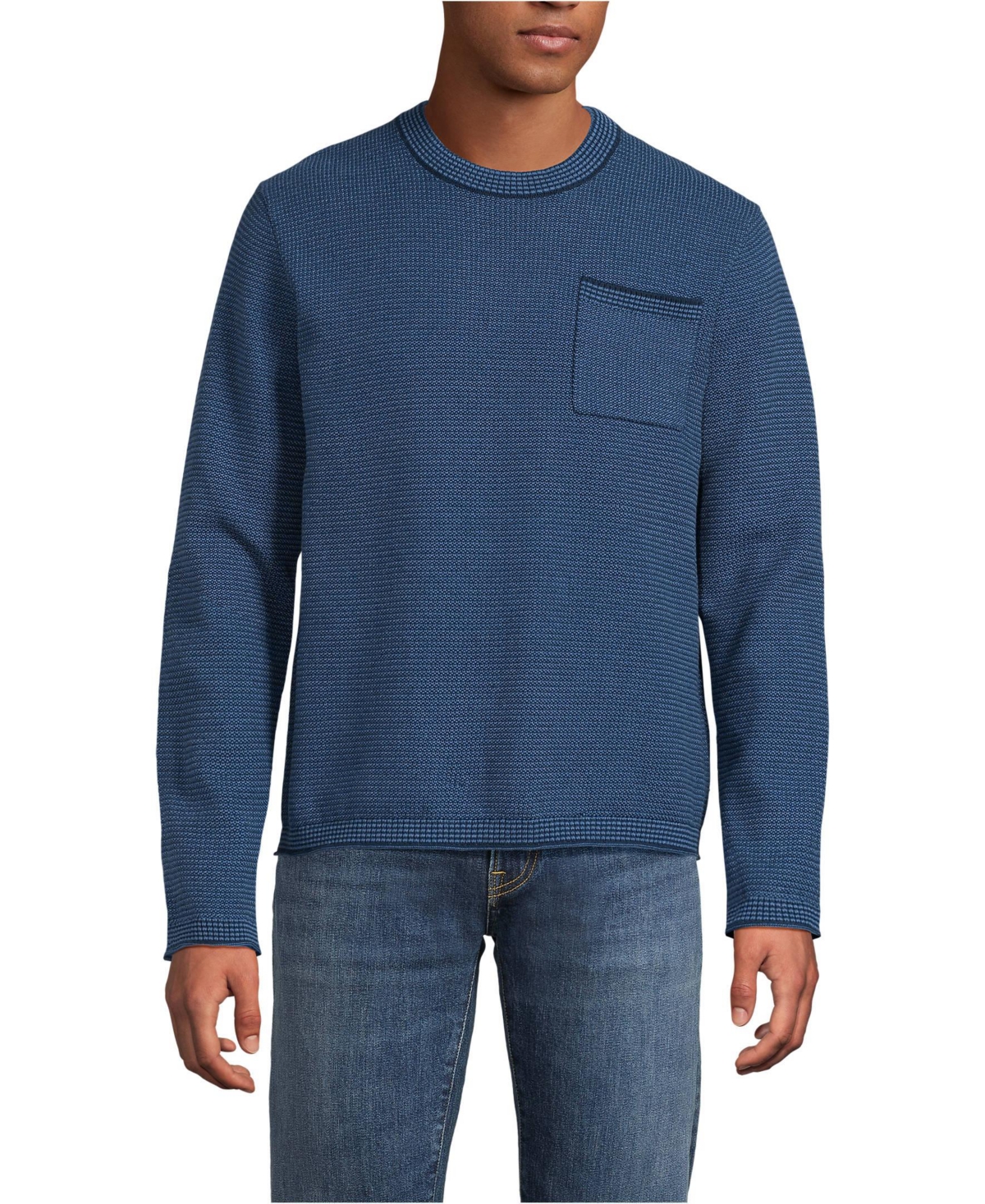Click here for Lands End Mens Long Sleeve Textured Cotton Crewnec... prices