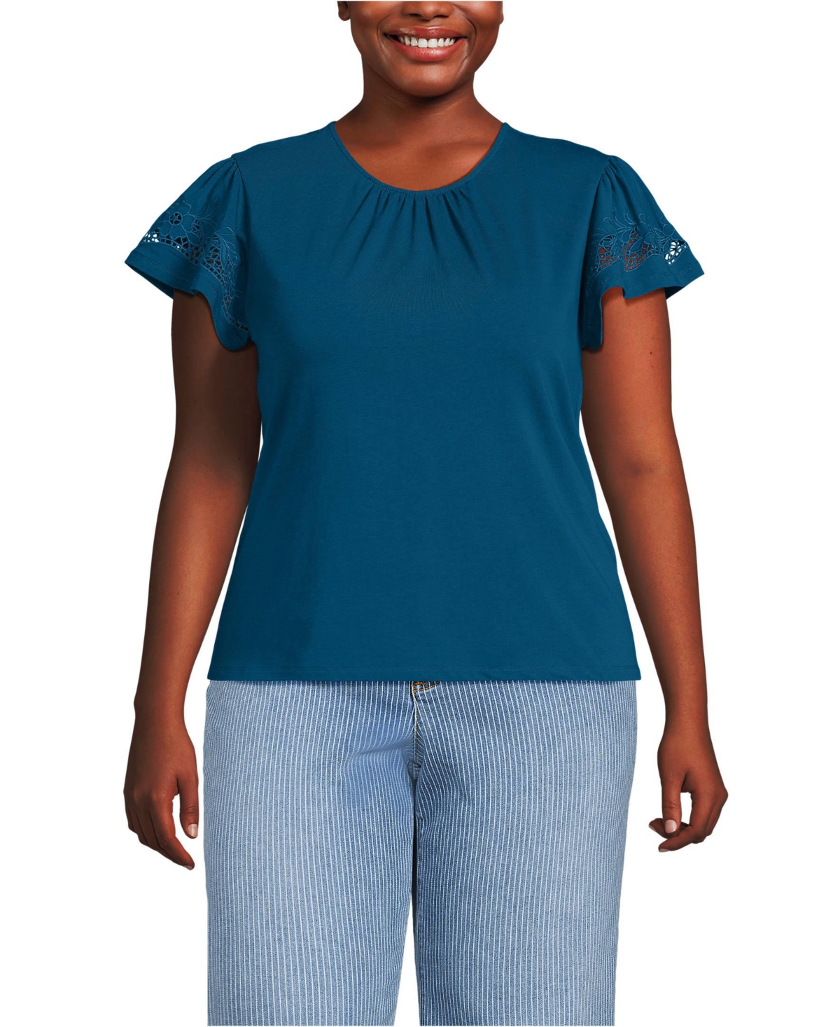 Click here for Lands End Womens Plus Size Lightweight Jersey Crew... prices