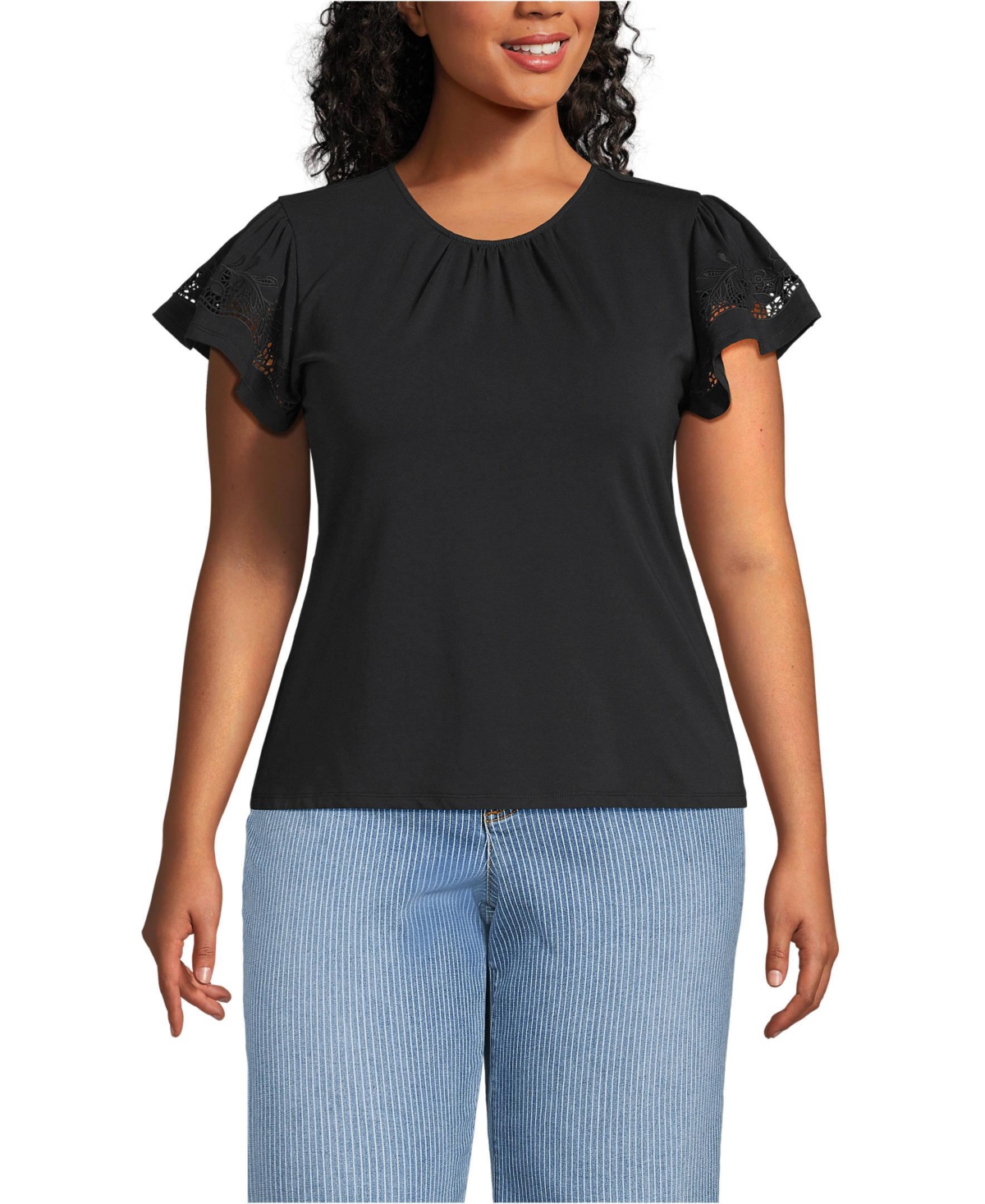 Click here for Lands End Womens Plus Size Lightweight Jersey Crew... prices