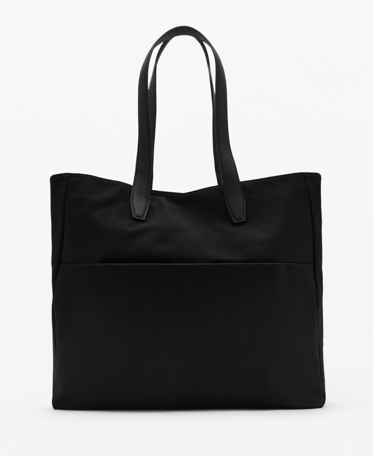 Click here for Mango Mens Cotton Front Pocket Tote Bag - Black prices