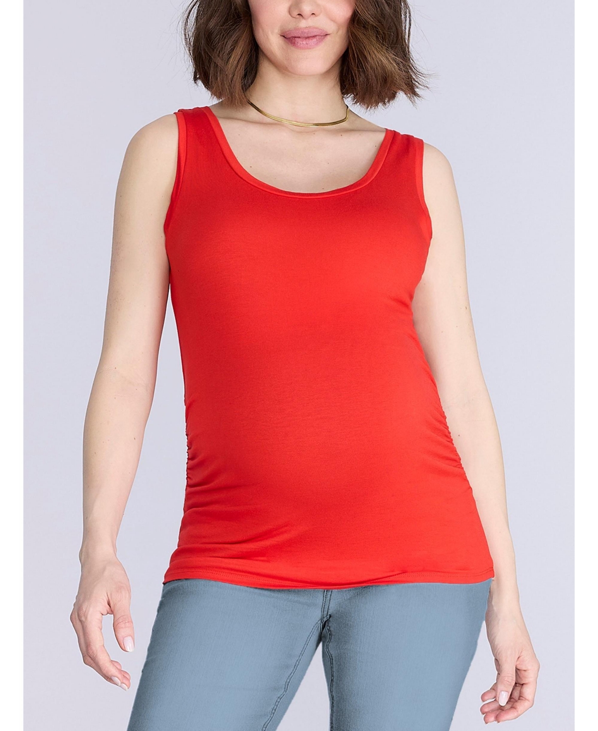 Click here for Motherhood Maternity Womens Scoop Neck Side-Ruched... prices