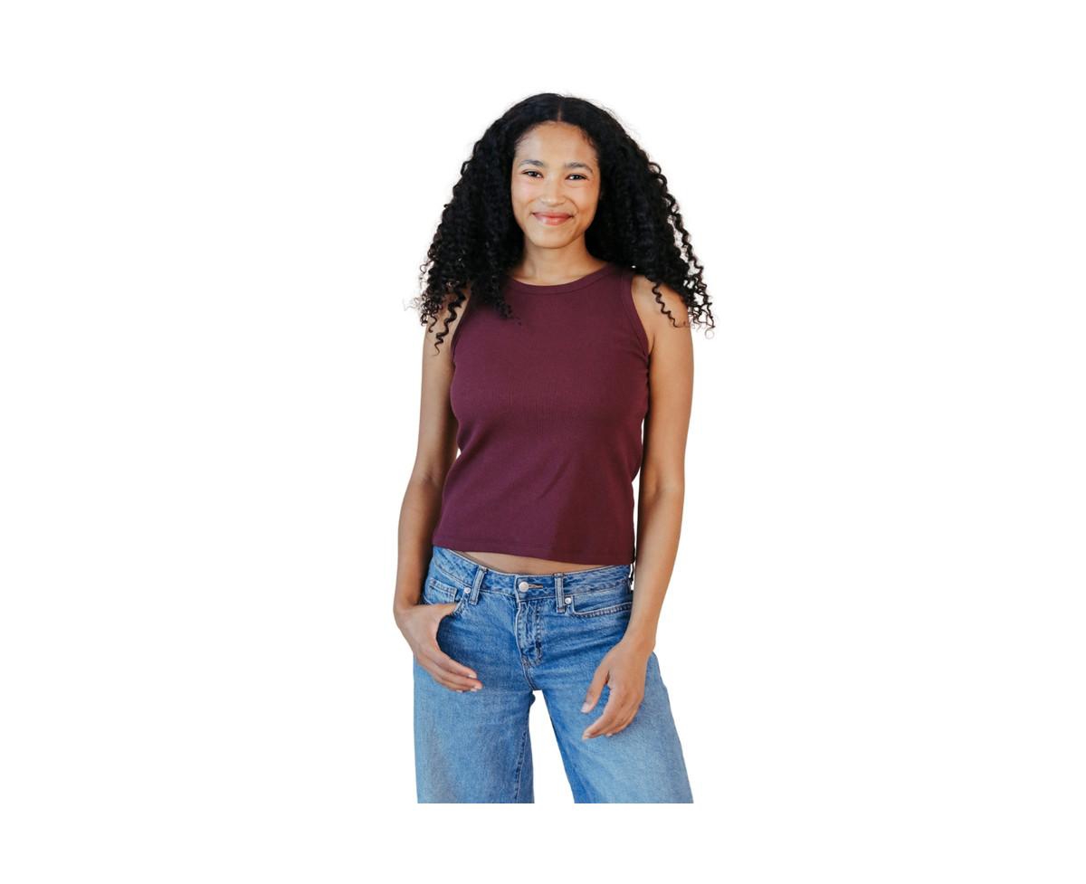 Poplinen Womens Charlie Ribbed Tank - Port