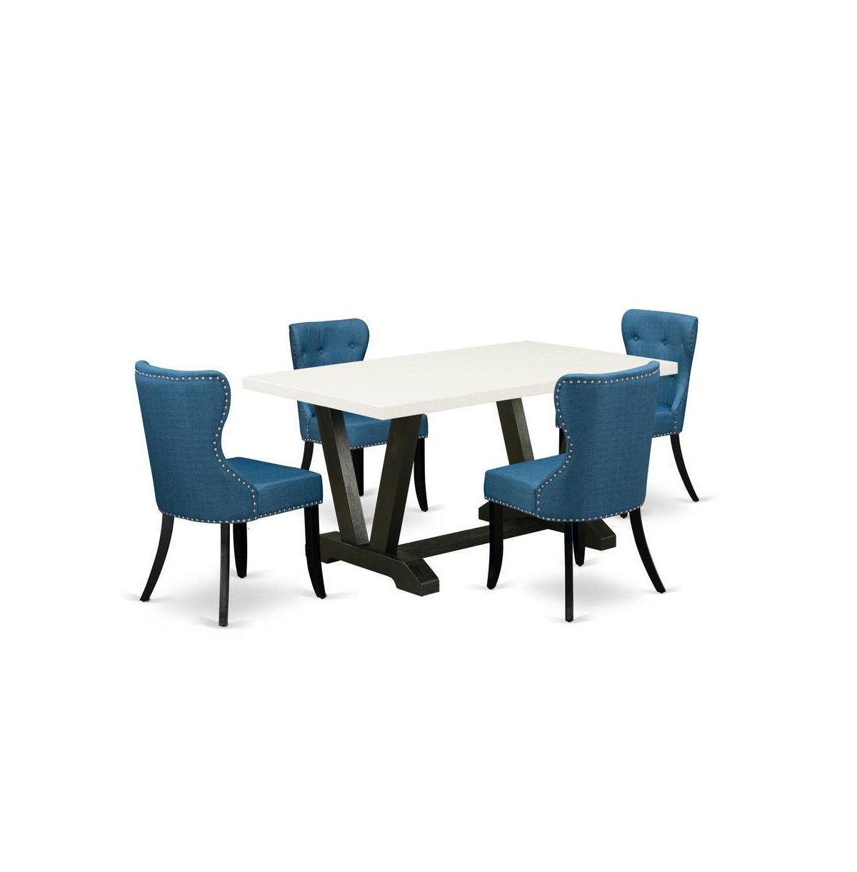 Click here for East West Furniture 5-Piece Modern Dining Set- 4 P... prices