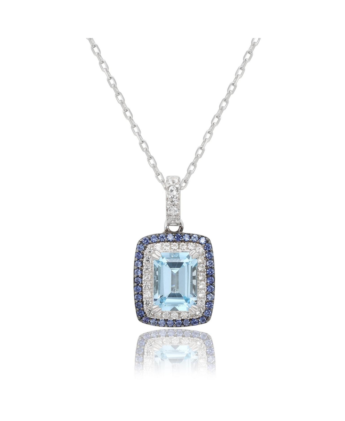 Click here for Suzy Levian Sterling Silver Emerald Cut Topaz And... prices