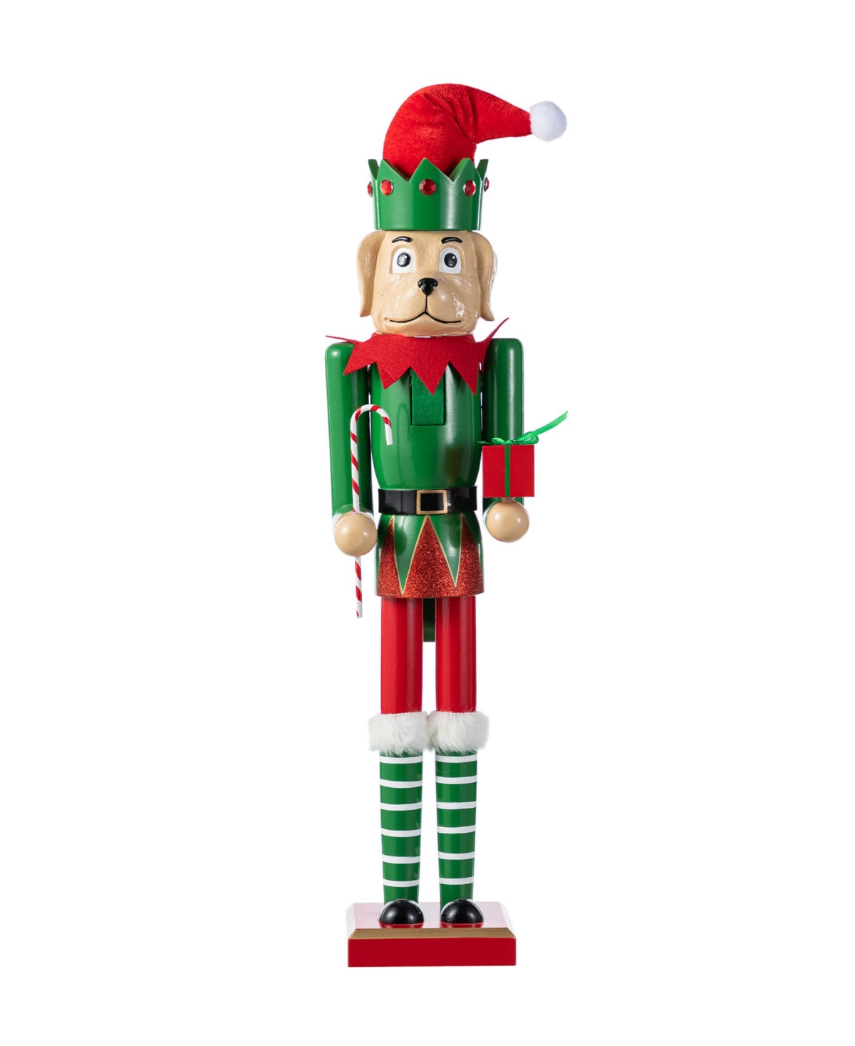Click here for Glitzhome 23.5 Wooden Christmas Elf Dog Nutcracker... prices